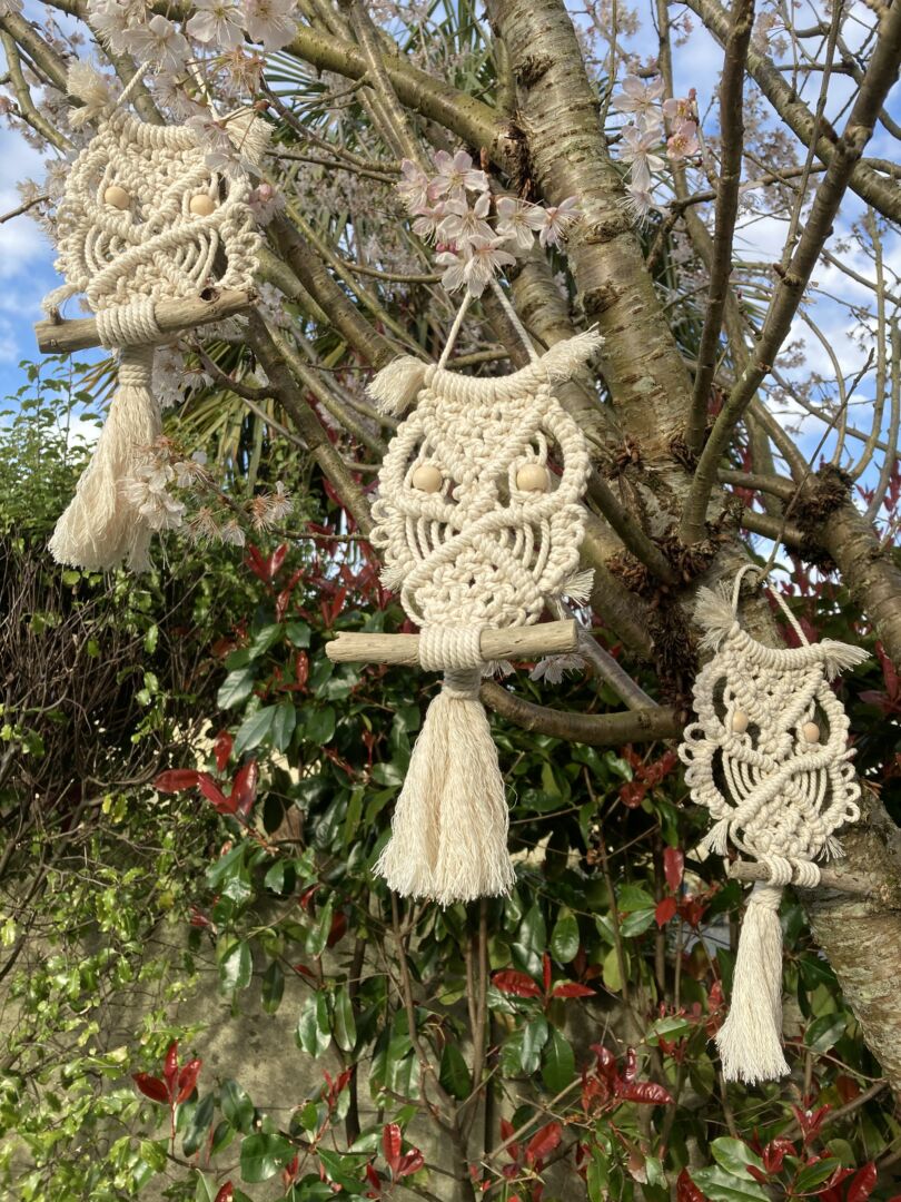 Le hibou en macramé par MoMo la bretonne